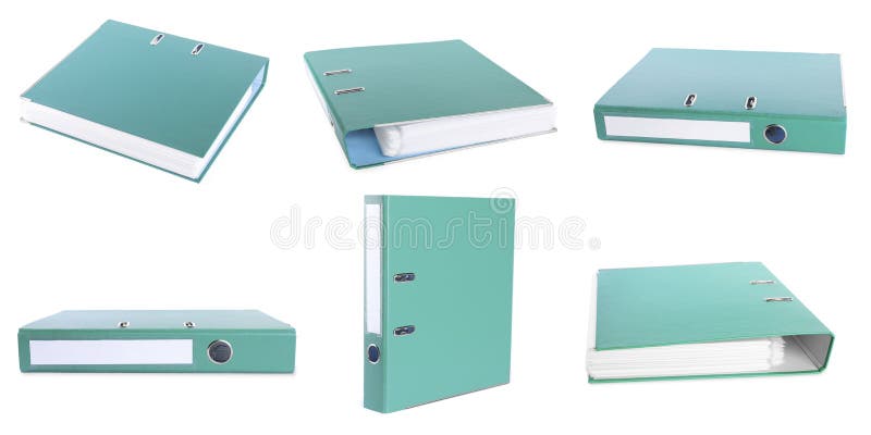 Set with Green Office Folders on White Background. Banner Design Stock ...