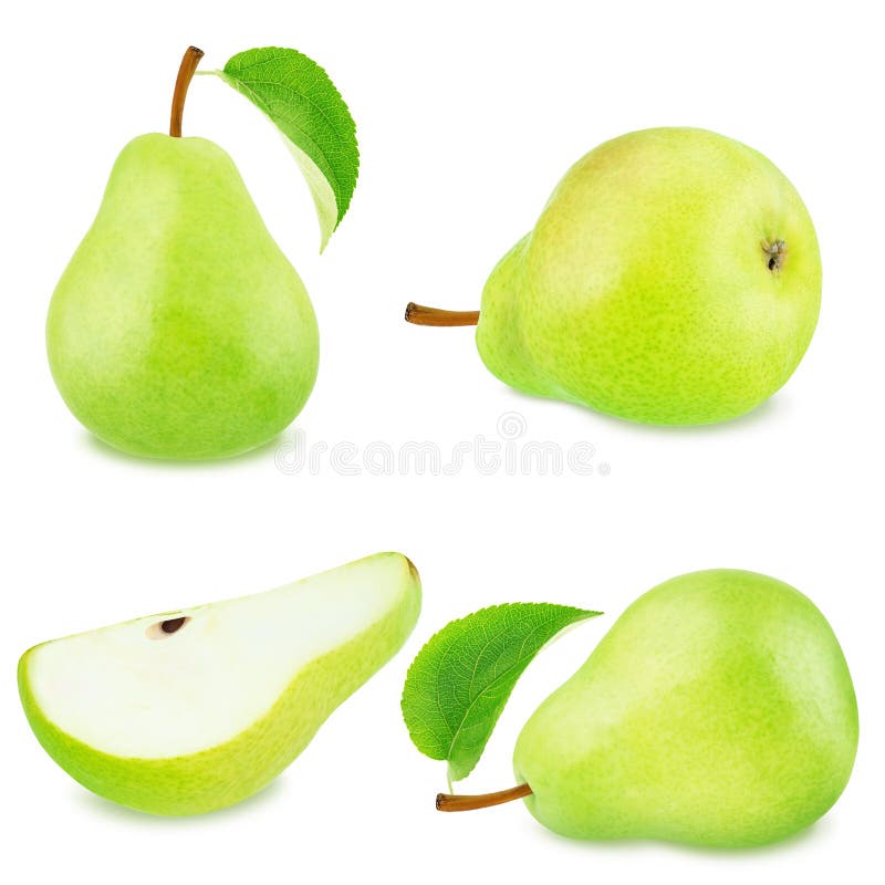 Set of green pear fruits stock photo. Image of path, advertising - 92251568