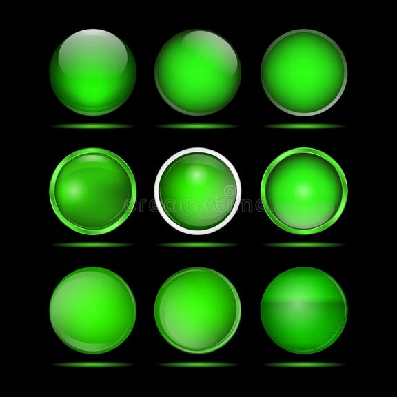 Set of Green Round Buttons for Website. Stock Vector - Illustration of ...