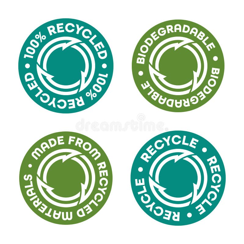 Signs on the Theme Recycle and Biodegradable Stock Vector ...