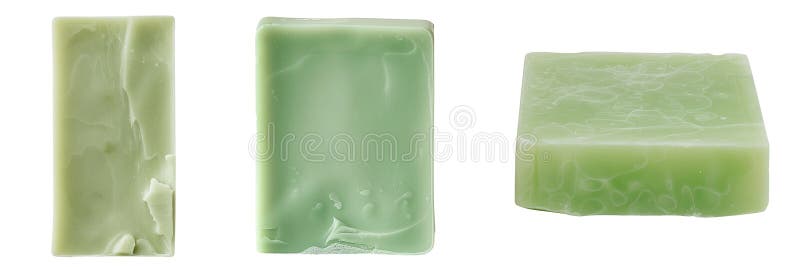 Set of Green Soap in the Shape of a Rectangle, Isolated on a White or ...