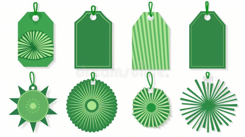 A Set of Green Trade Labels . Labels without Labels Stock Illustration ...