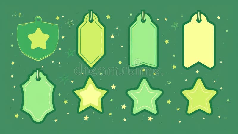 A Set of Green Trade Labels . Labels without Labels Stock Illustration ...