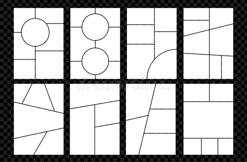 Set of Grid Template for Photo Collage. Vector Mood Board. Page with ...
