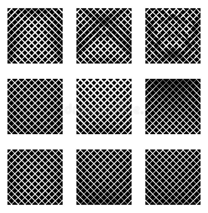 Set of 9 Grids, Meshes. Set of Monochrome Elements, Backgrounds ...