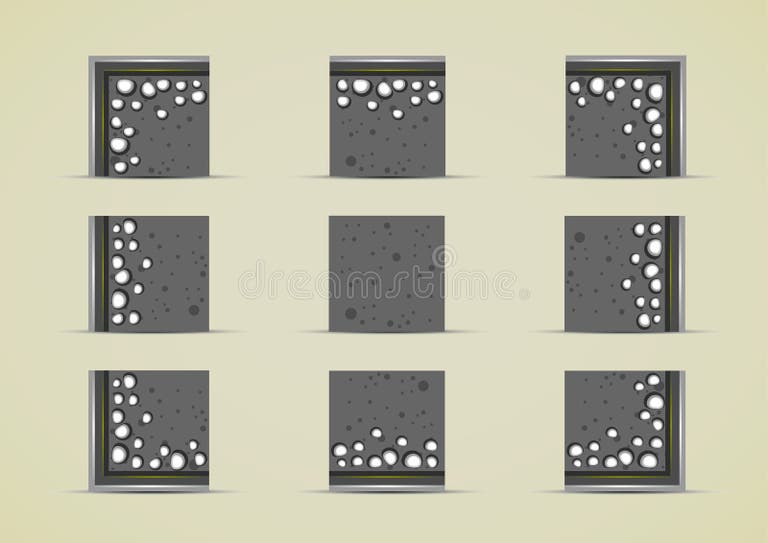 Set of Ground Sprites with Stones for Creating Video Games Stock Vector ...