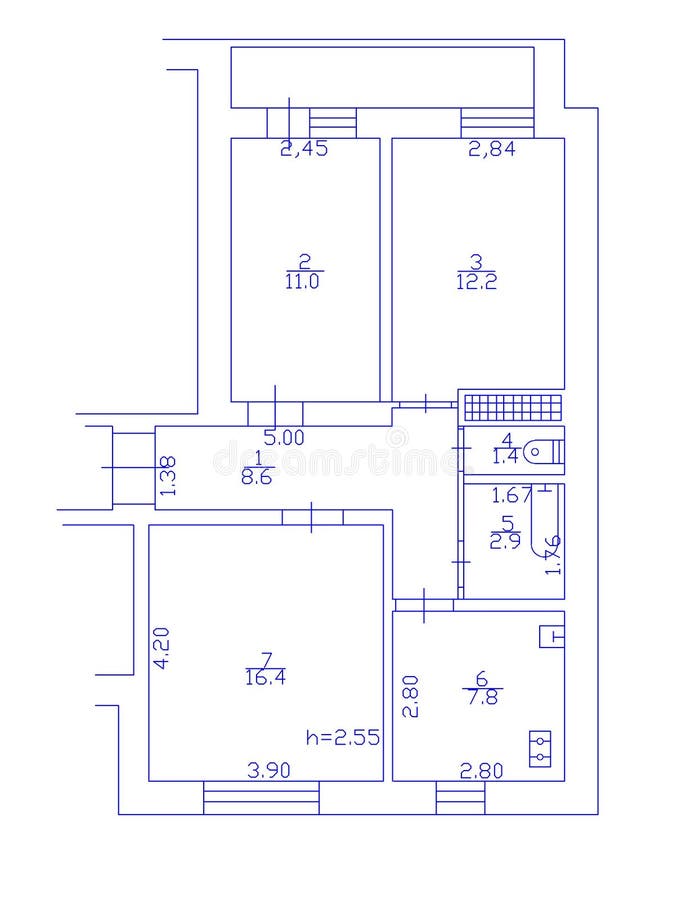 Floorplan. Set of Groundfloor Blueprints. Floor Plan. Stock ...
