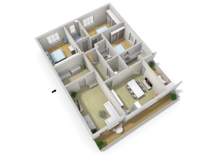 Floorplan 3d. Floor Plan. Color Floor Plans 3d Stock Illustration ...