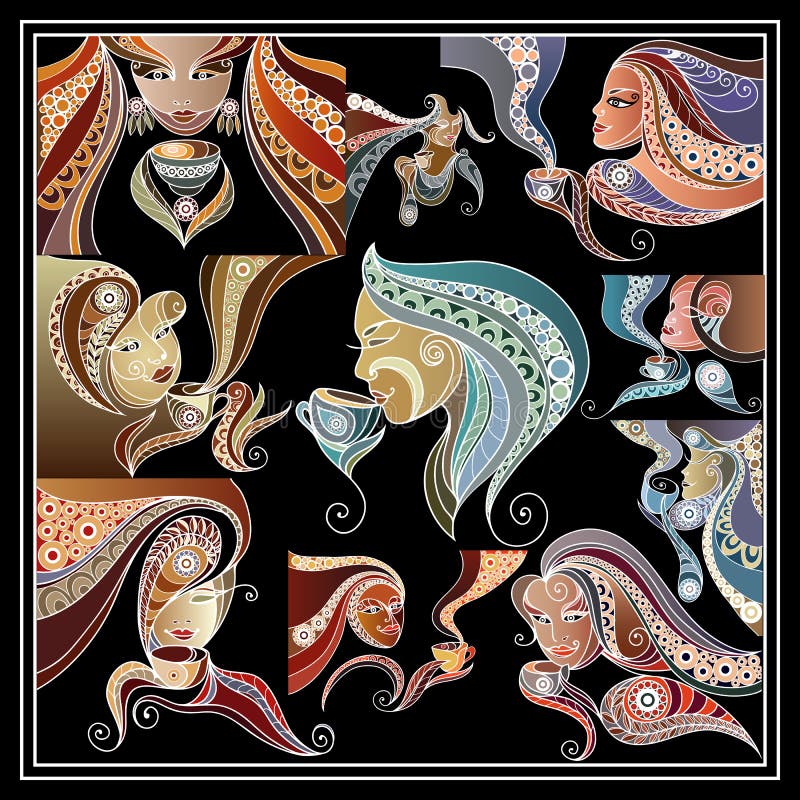 Set or Group with Abstract Illustrations 16_2 Stock Vector ...