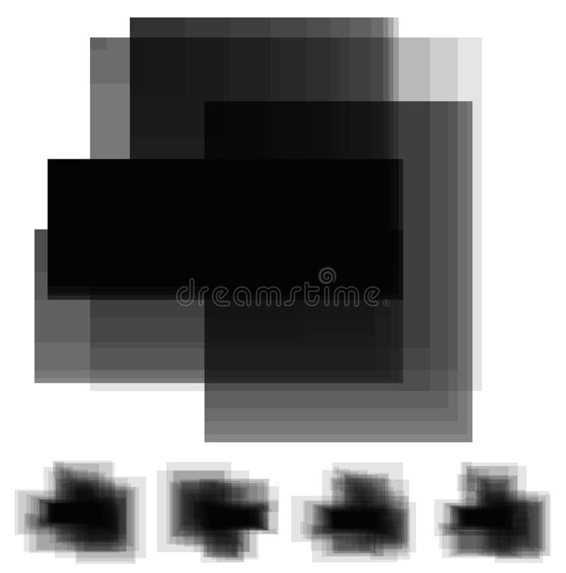 Set of 5 Group of Intersecting Rectangles - Geometric Element Se Stock ...