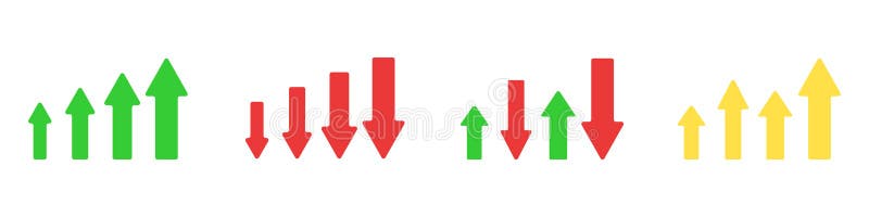 Set of Growing Arrows Vector. Arrows Infographics Colored Vector ...