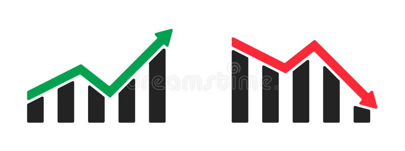 Set of Growing Bar Graph Icon Vector Illustration in Flat Style Stock ...