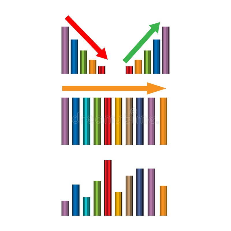 Set Growing Graph Icon. Flat Design Stock Vector - Illustration of flat ...
