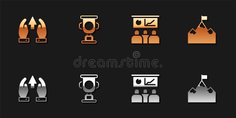 Set Growth Chart and Progress, Award Cup, Training, Presentation and ...