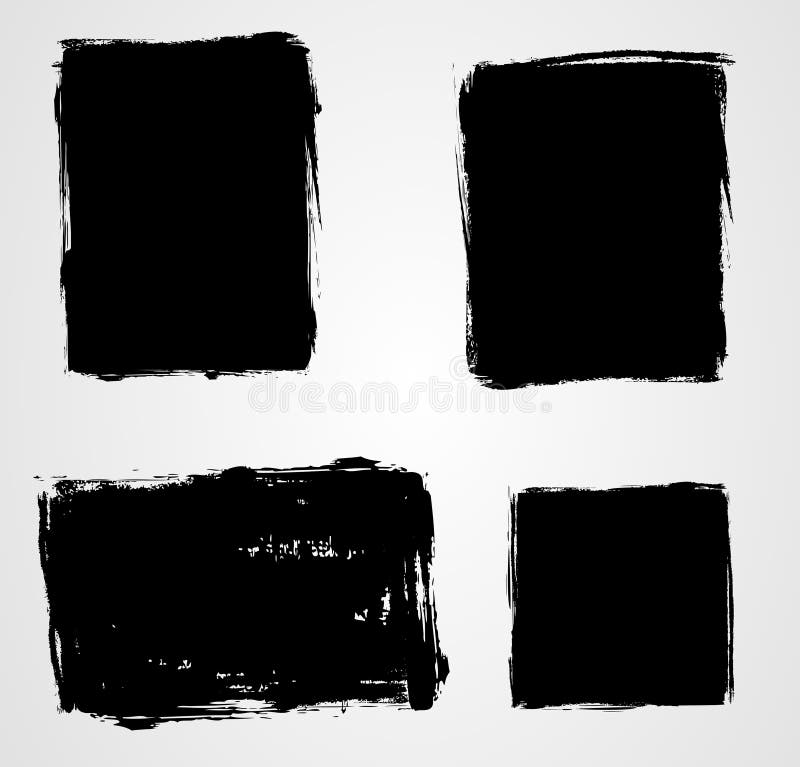 Grunge Style Set of Square and Rectangle Shapes . Vector Stock Vector ...