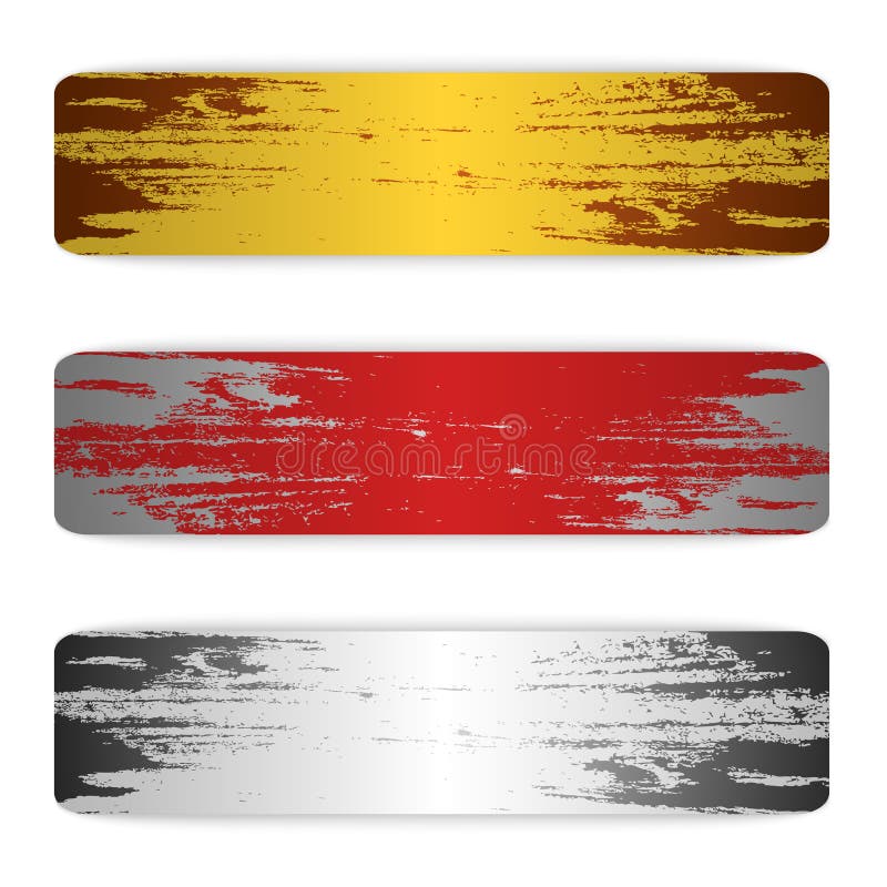 Set of Grunge Banners Metal Stock Vector - Illustration of backdrop ...