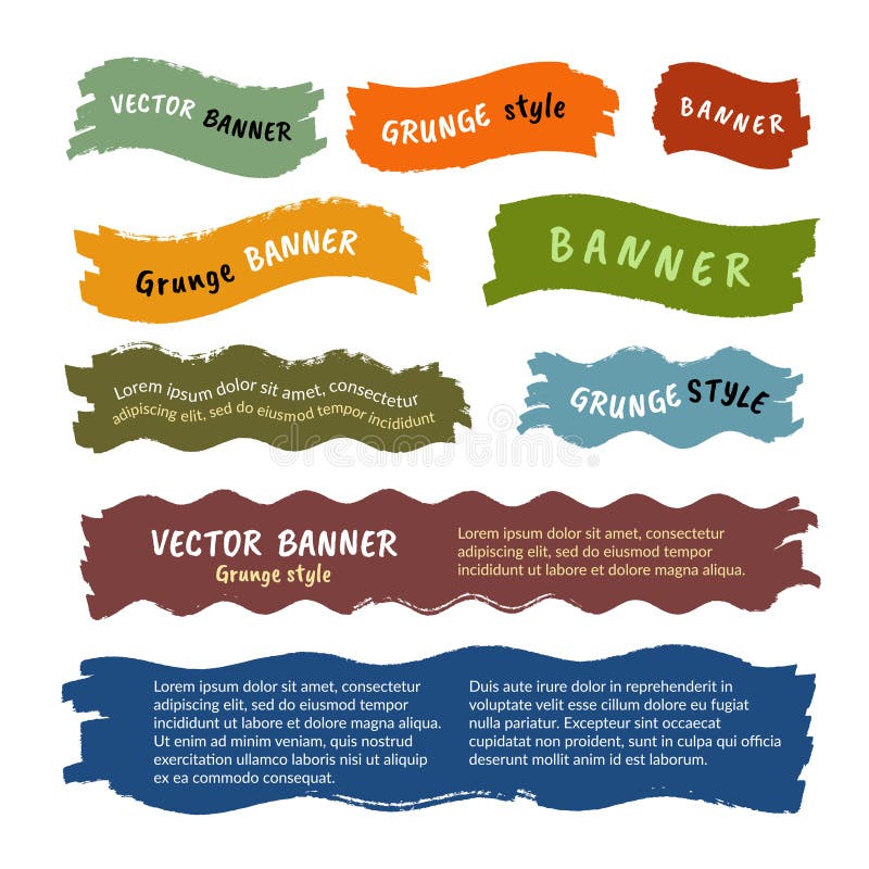 Set of Vector Grunge Banners Stock Vector - Illustration of element ...