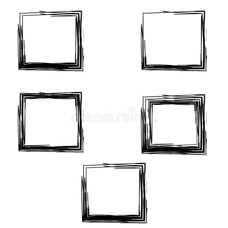 Set .Grunge Border Frame for Your Design, Messy Decoration Elements ...