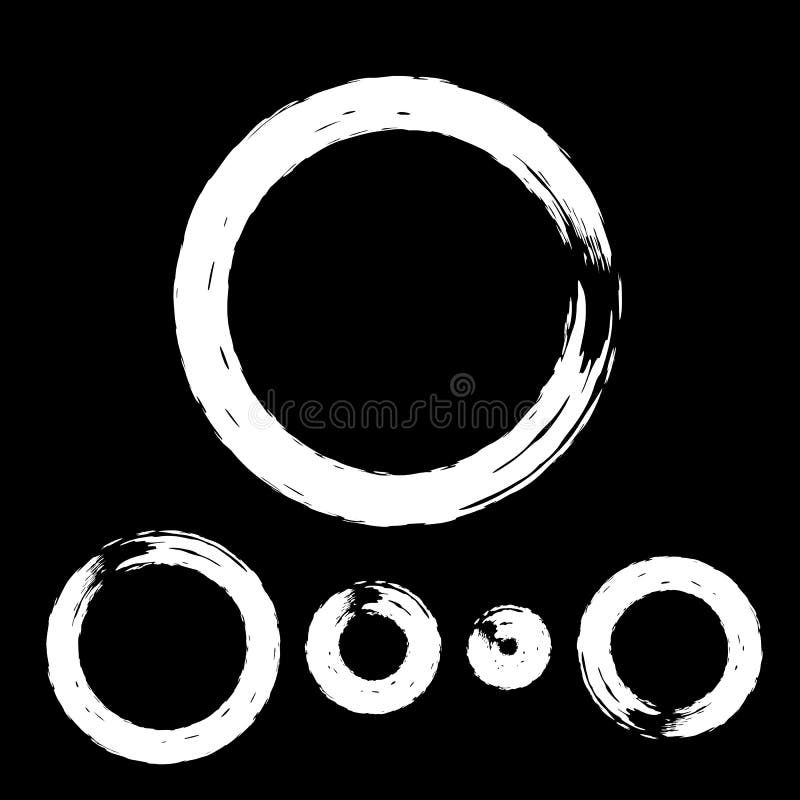 Set of Grunge Circle with White Brush. Stock Vector - Illustration of ...