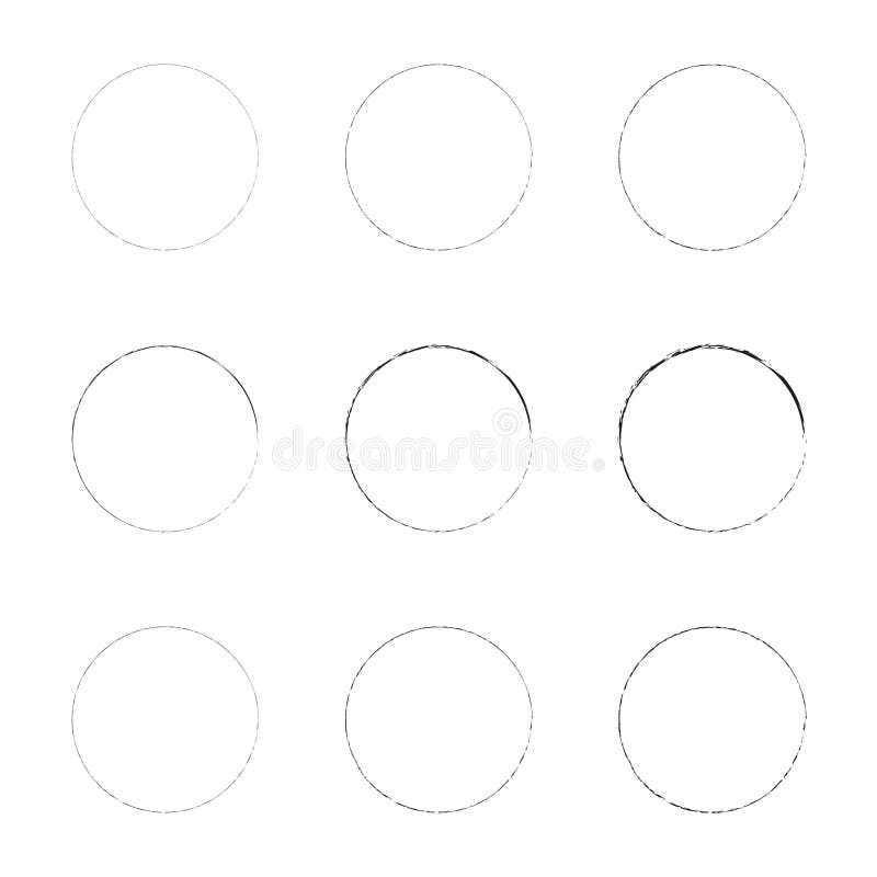Set of Grunge Circles. Frame Super Set. Doodle Circles for Design ...