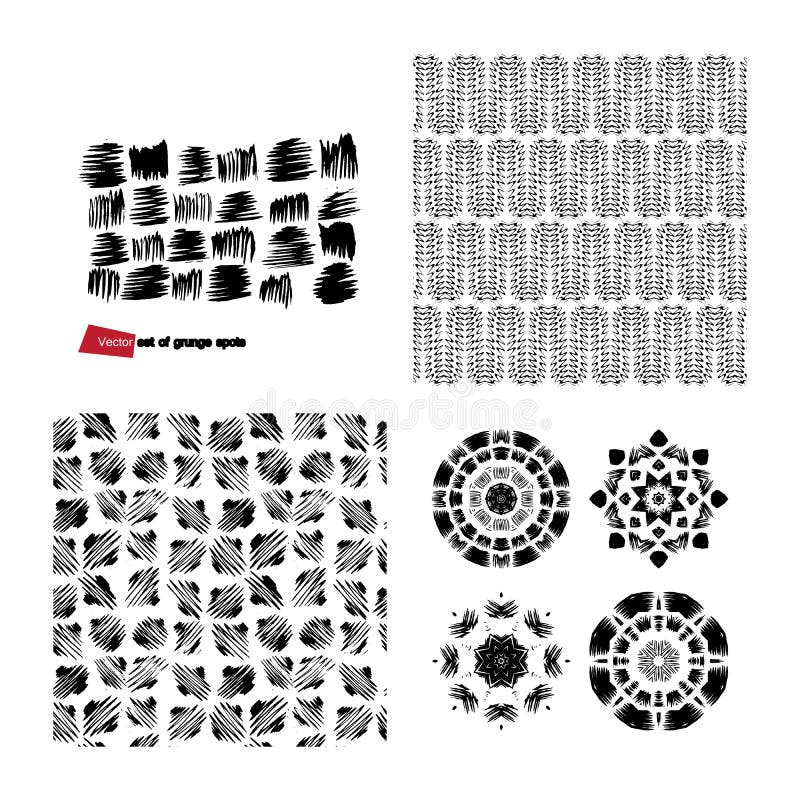 A Set of Grunge Drawings. Destroyed Design Elements Stock Vector ...
