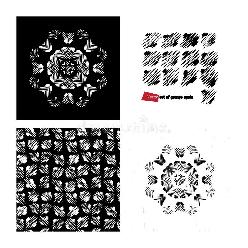 A Set of Grunge Drawings. Destroyed Design Elements Stock Vector ...