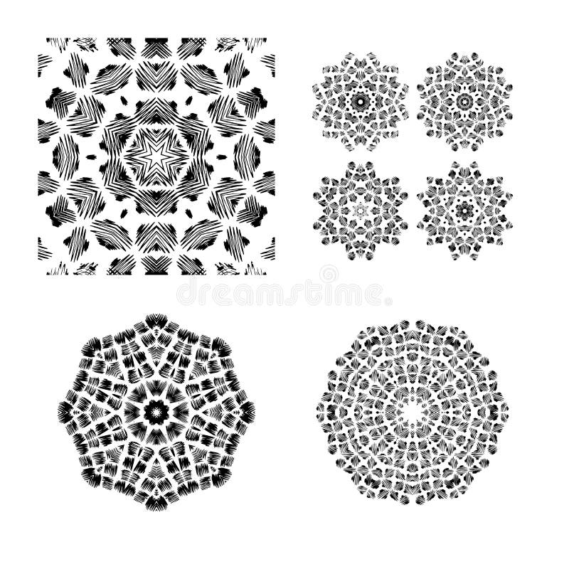 A Set of Grunge Drawings. Destroyed Design Elements Stock Vector ...