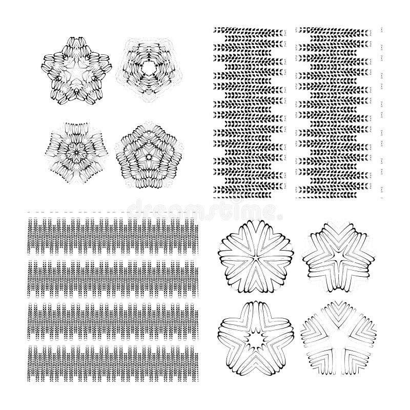 A Set of Grunge Drawings. Destroyed Design Elements. Vector Circular ...