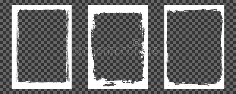 Set of Grunge Frames for Photo Collage. Template with Brush Stroke ...