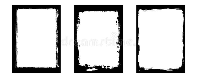 Set of Grunge Frames for Photo Collage. Template with Brush Stroke ...