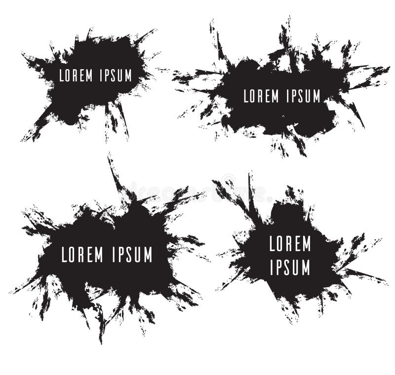 Set Grunge Frames with Scuffed, Vector Elements Stock Vector ...