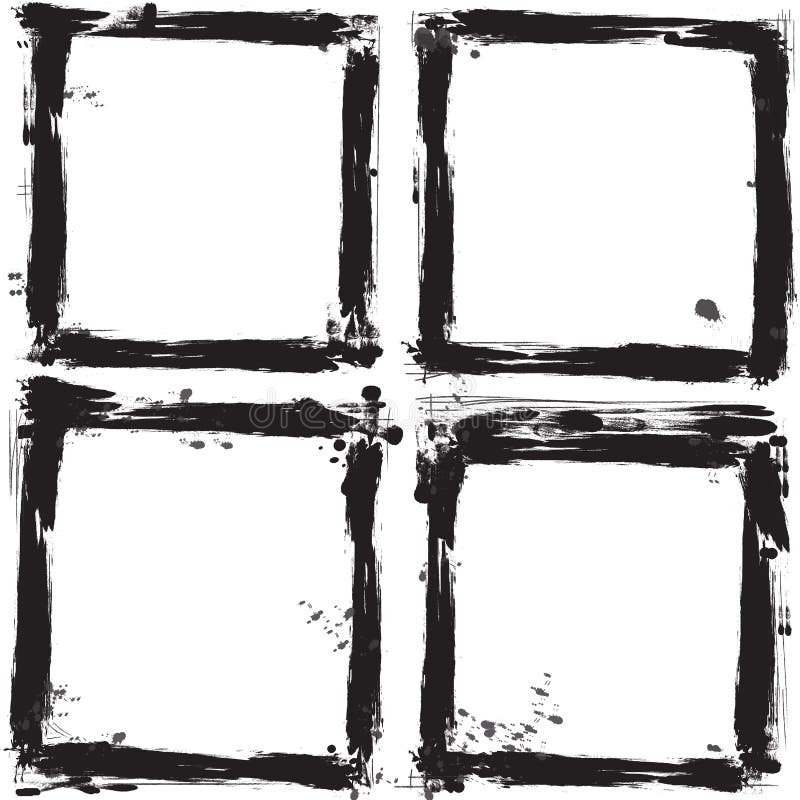 Set of Grunge Grungy Frames. Stock Vector - Illustration of modern ...