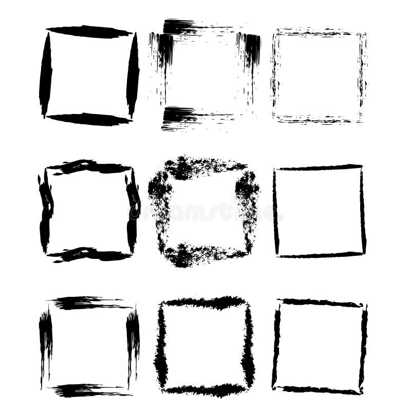 Set of Grunge Frames. Vector Illustration. Stock Vector - Illustration ...
