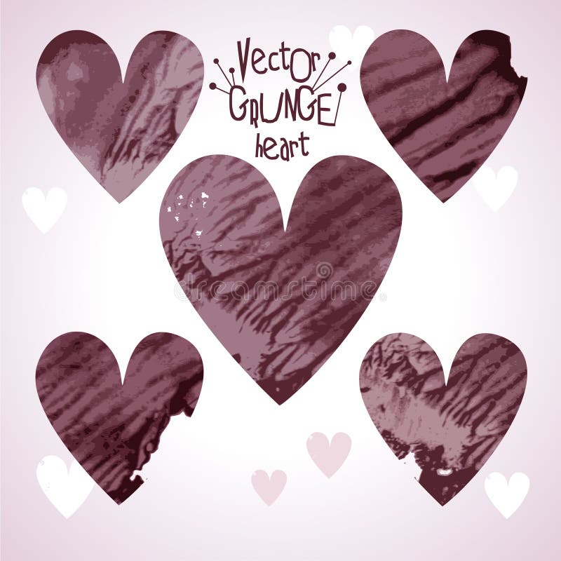 Set of grunge hearts stock vector. Illustration of isolated - 43435410