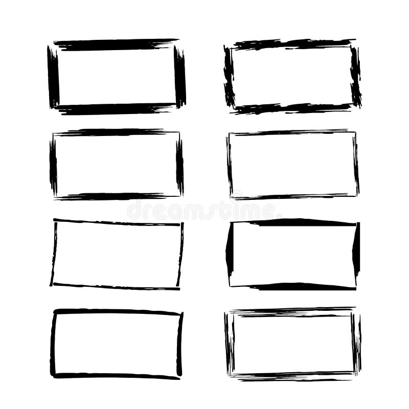 Set of Grunge Frames. Vector Illustration. Stock Vector - Illustration ...