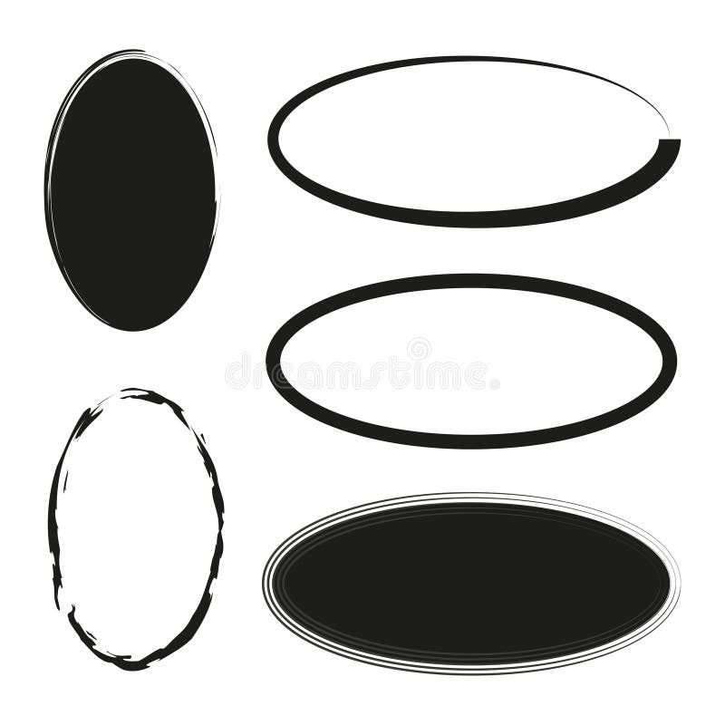 Set of Grunge Oval Frames. Vector Illustration. EPS 10 Stock Vector ...