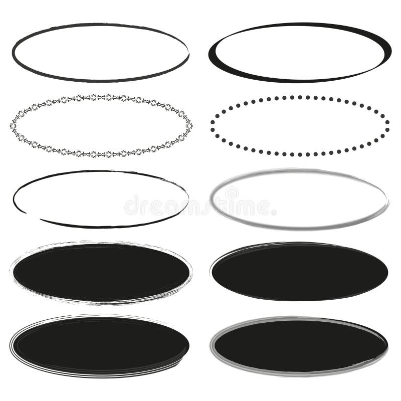 Set of Grunge Oval Frames. Vector Illustration. EPS 10 Stock Vector ...