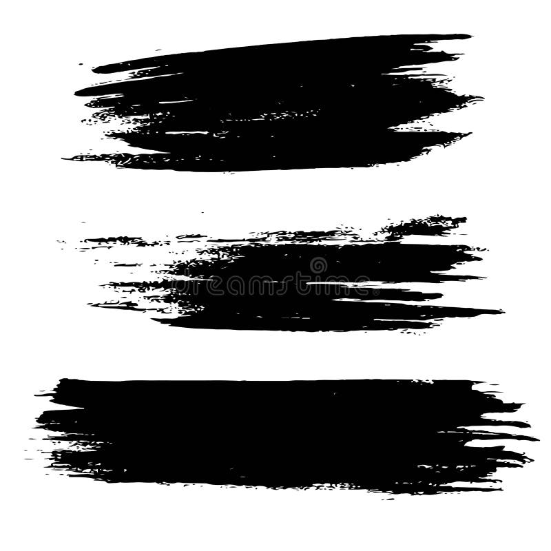 Set of Grunge Shapes in Black on Isolated White Stock Illustration ...