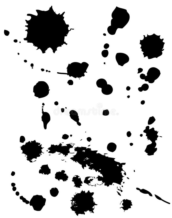 Set of Grunge Splash Ink Vector Stock Vector - Illustration of ...