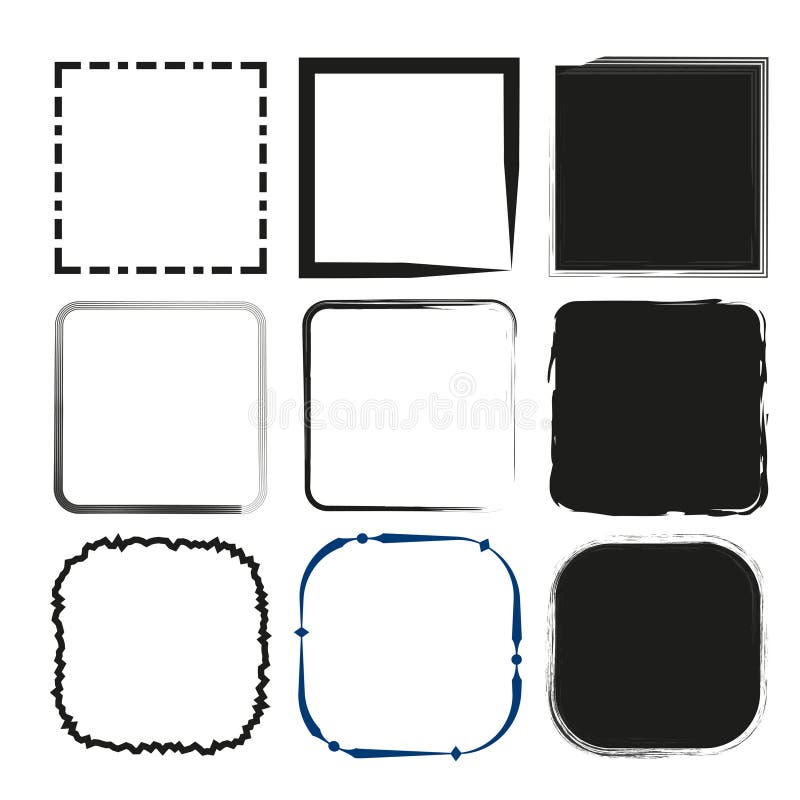 Set of Grunge Square. Vector Illustration. EPS 10 Stock Vector ...