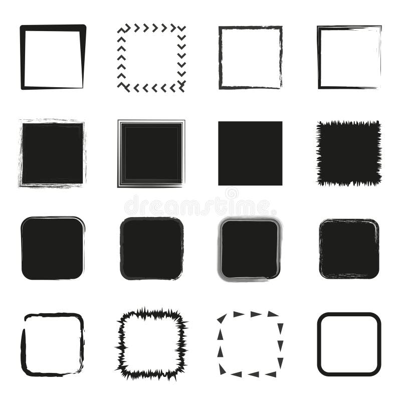 Set of Grunge Square. Vector Illustration. EPS 10 Stock Illustration ...