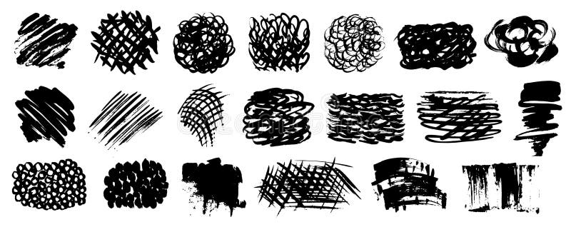 Set of Grunge Textures.Vector Black Paint, Ink Brush Stroke, Brush ...