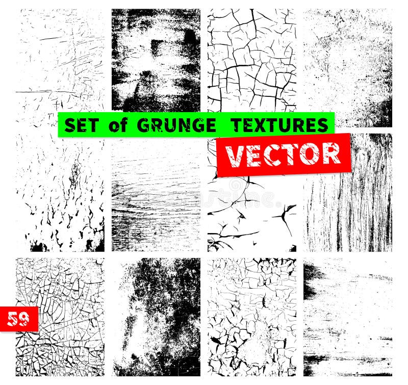 Set of grunge textures stock vector. Illustration of splash - 59570146