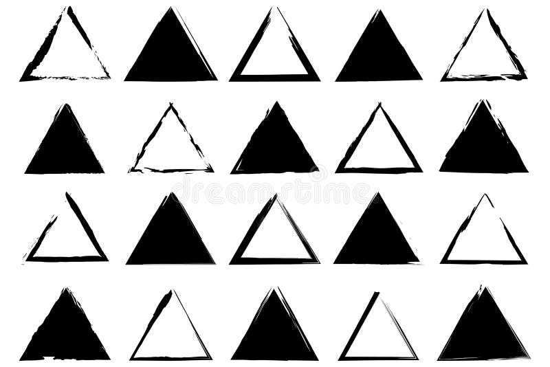 Set of Grunge Triangle Brush Texture Stamp. Vector Illustration. EPS 10 ...