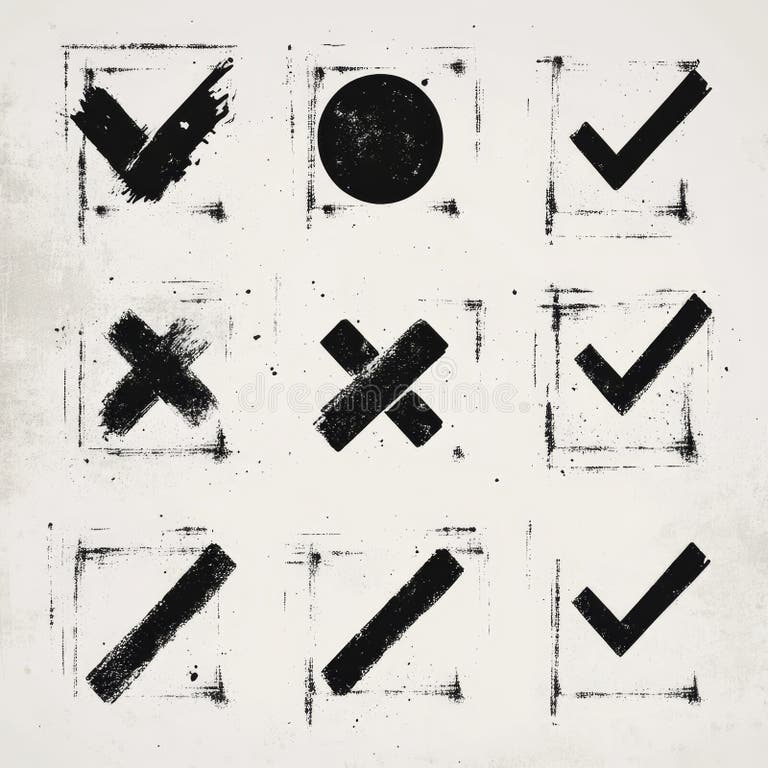 Set of Grunge Vector Check Marks. Vector Illustration. Eps 10 Stock ...