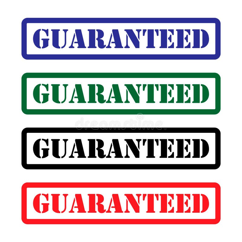 Set of Guaranteed Stamp Symbol, Label Sticker Sign Button, Text Banner ...