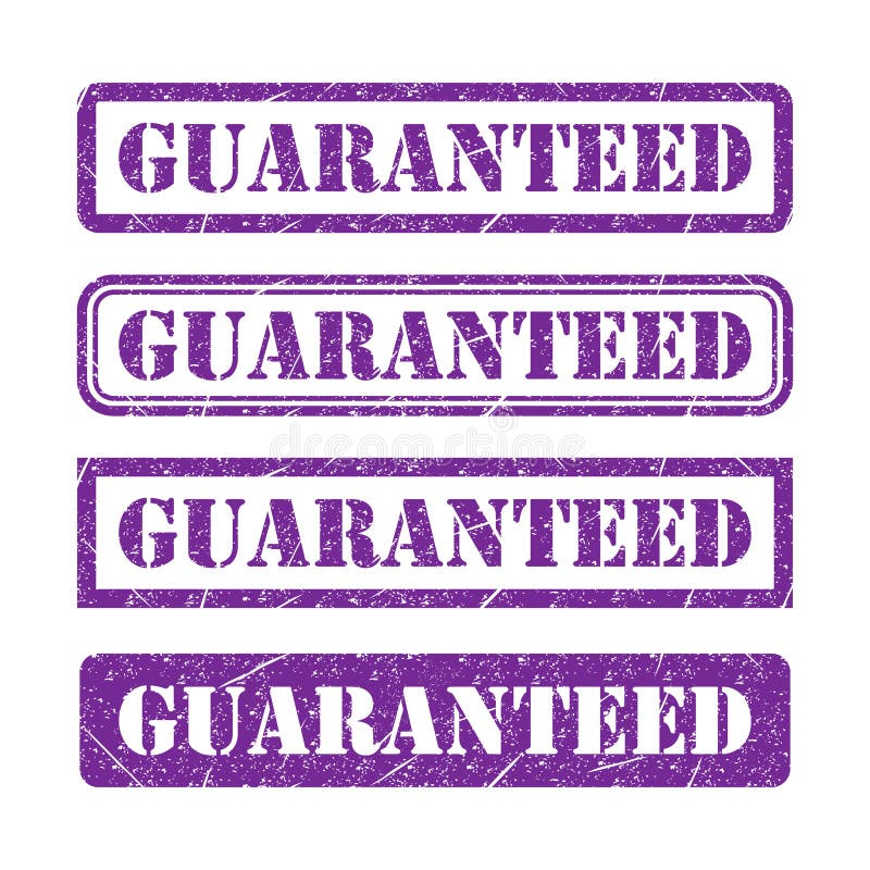 Set of Guaranteed Stamp Symbol, Label Sticker Sign Button, Text Banner ...
