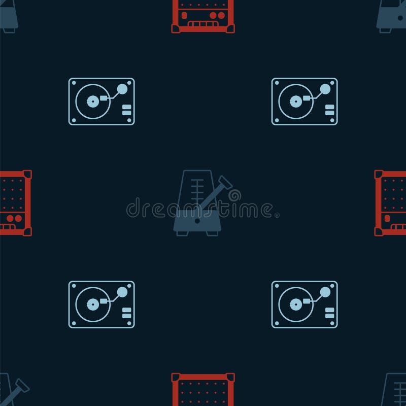 Set Guitar Amplifier, Metronome with Pendulum and Vinyl Player Vinyl ...