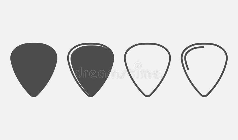Pick of Guitar Isolated Black Set Icon. Vector Black Set Icon Plectrum ...