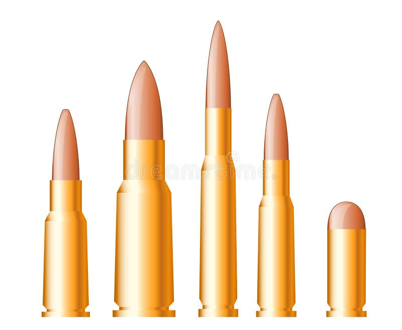 Set of Gun Bullets and Ammunition Stock Vector - Illustration of group ...